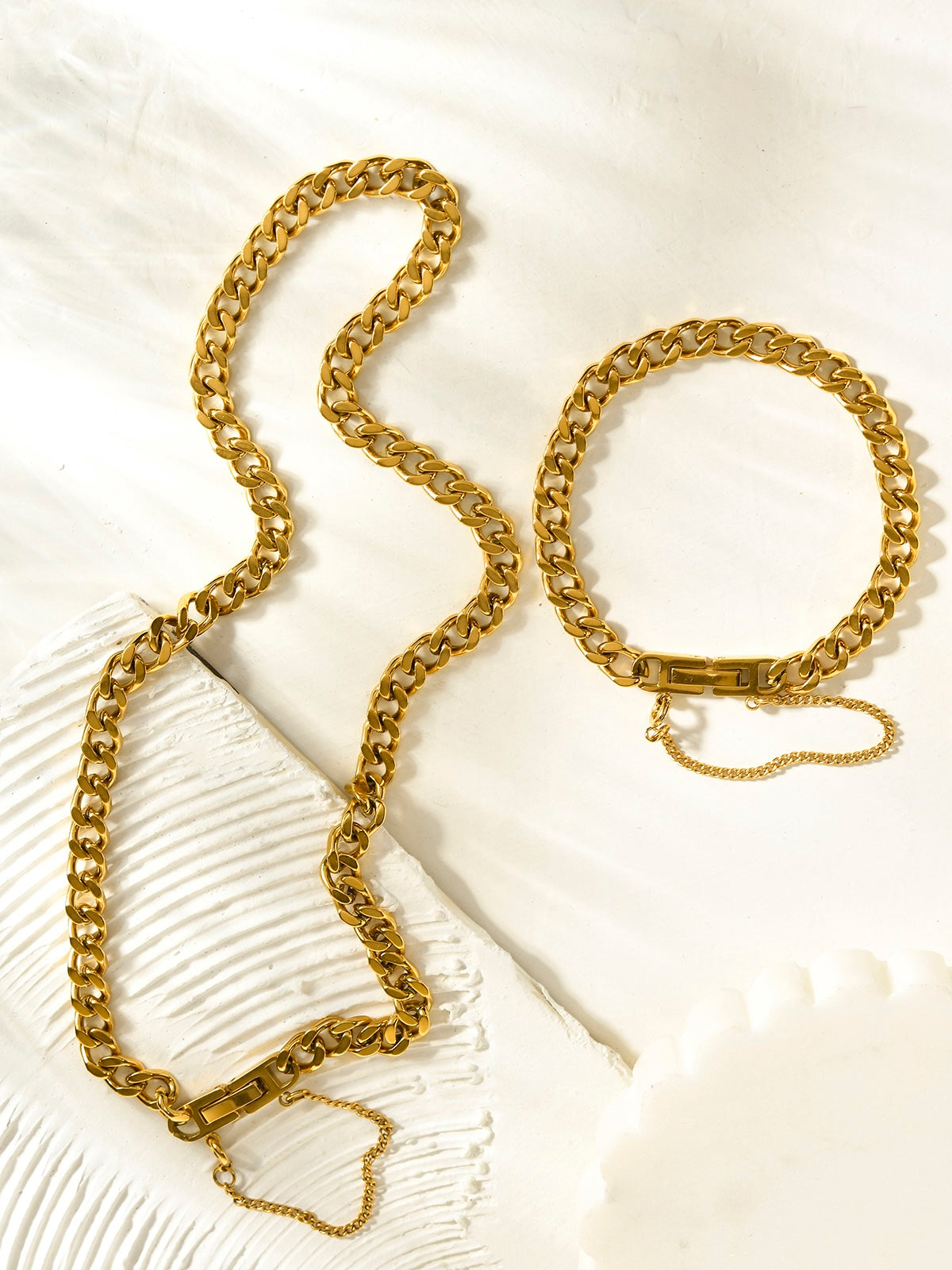 Kyle Chain Link Combo Set of 2 | 18K Gold Plated – aquastreet.in